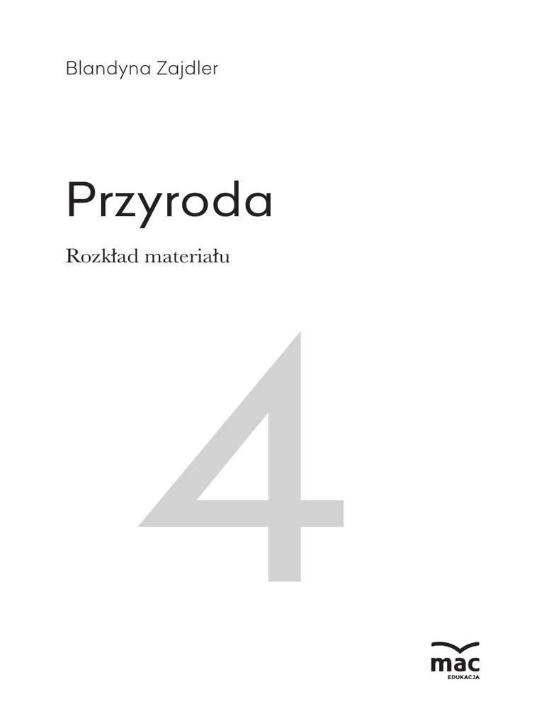 Przyroda Rozklad Materialu KL 4 | PDF