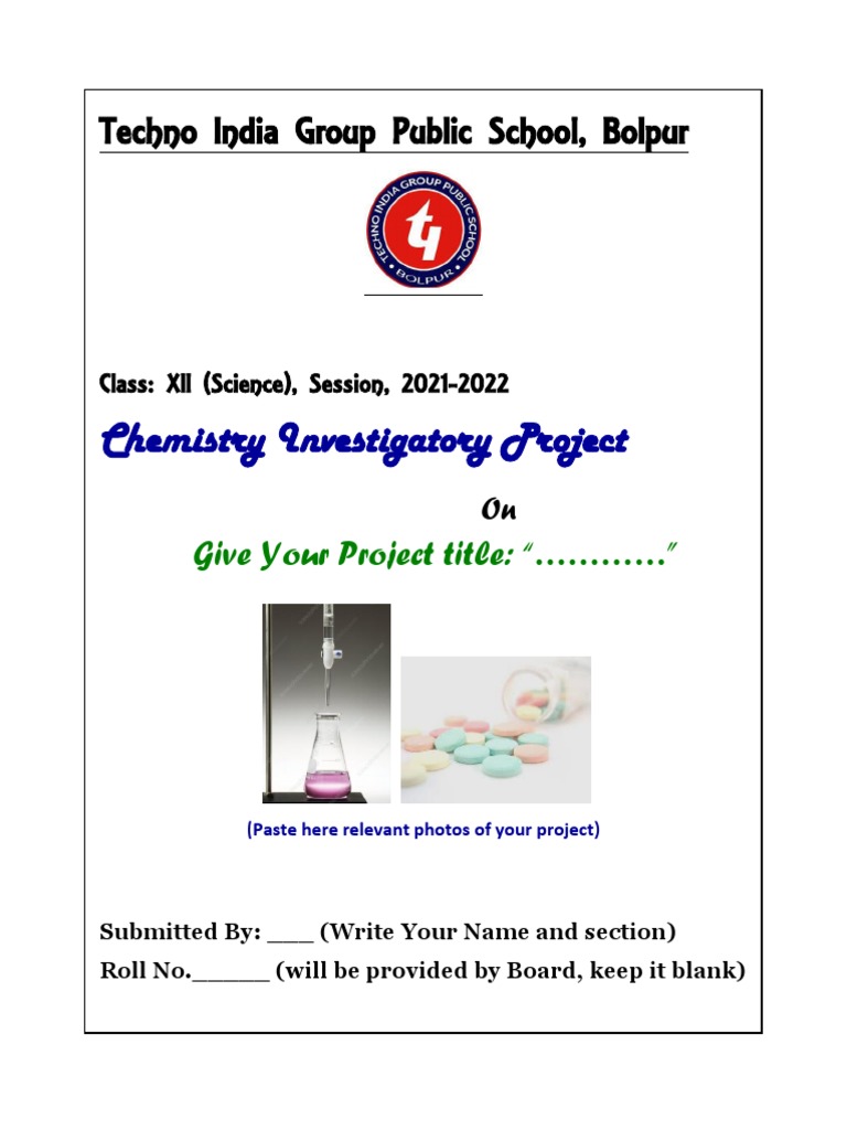 Chemistry Investigatory Project: Techno India Group Public School ...