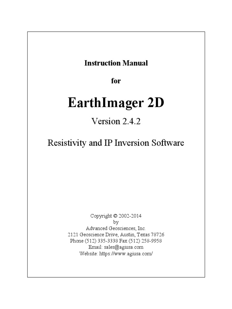 EarthImager2DManualv2 4 2 | PDF | 64 Bit Computing | Microsoft Windows