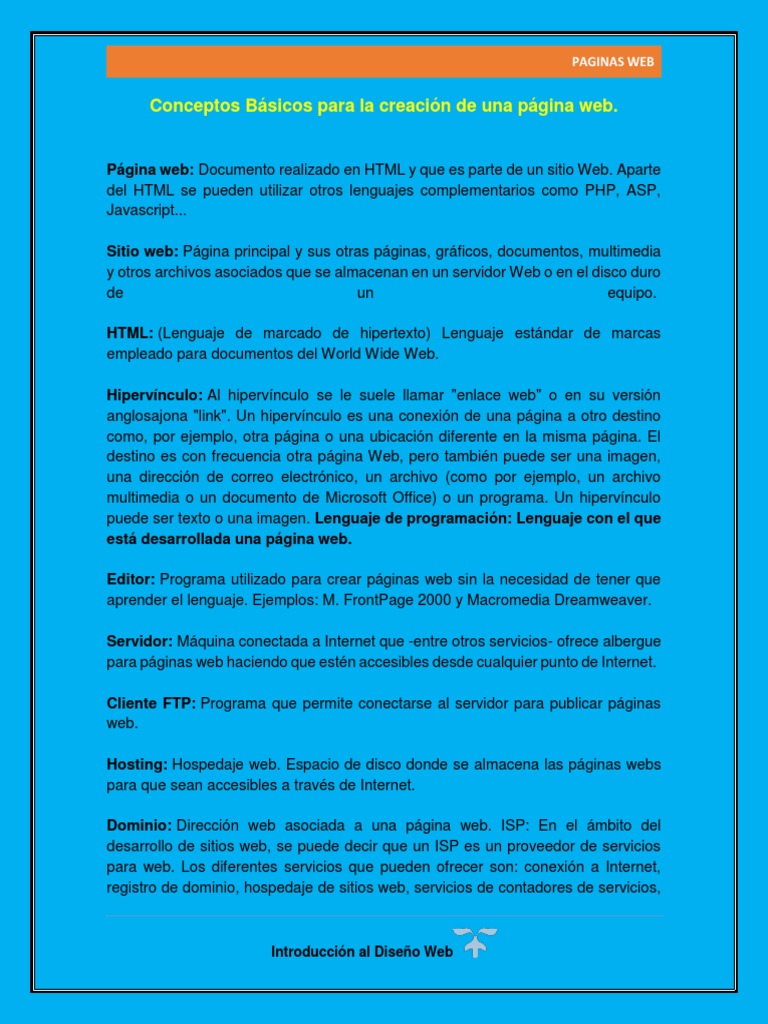 Conceptos Básicos para La Creación de Una Página Web | PDF | Página web ...
