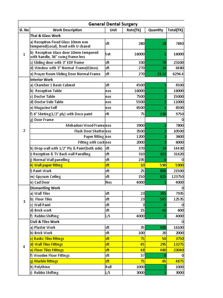 Project Calculation | PDF | Door | Tile