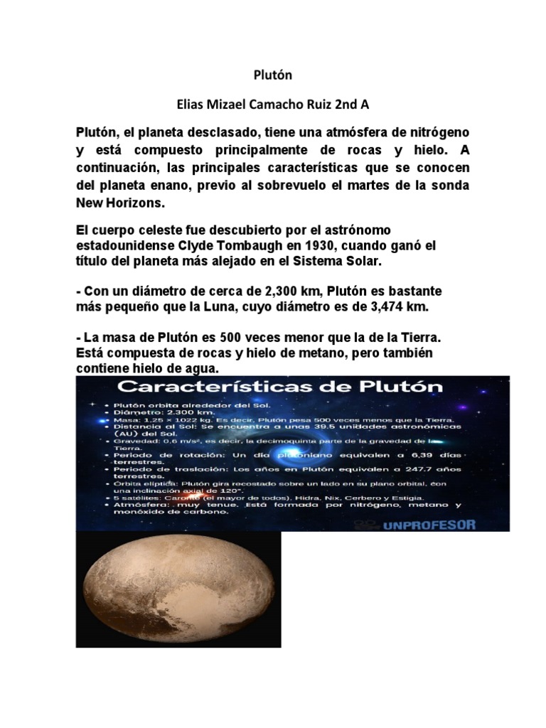 Composición y características de Plutón | PDF