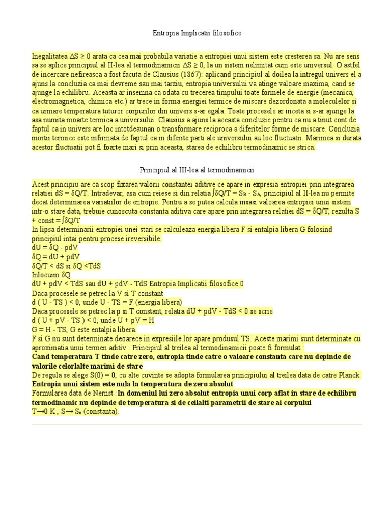 Entropia Si Filosofia | PDF