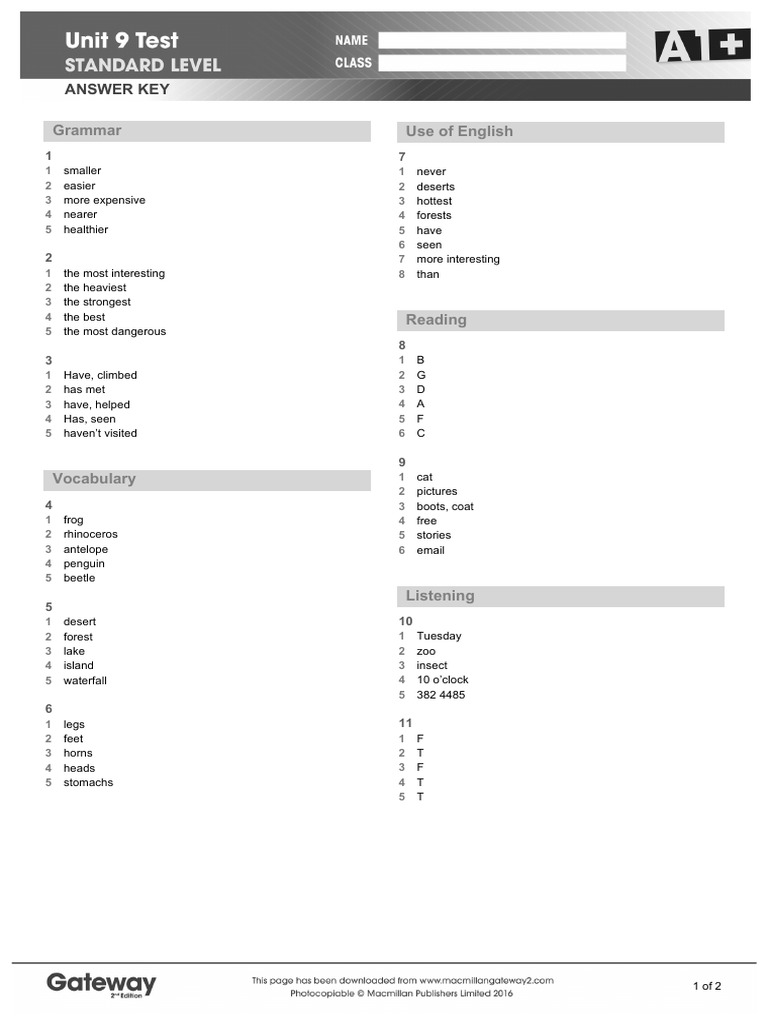 Unit 9 Keys | PDF | Linguistics | Cognition