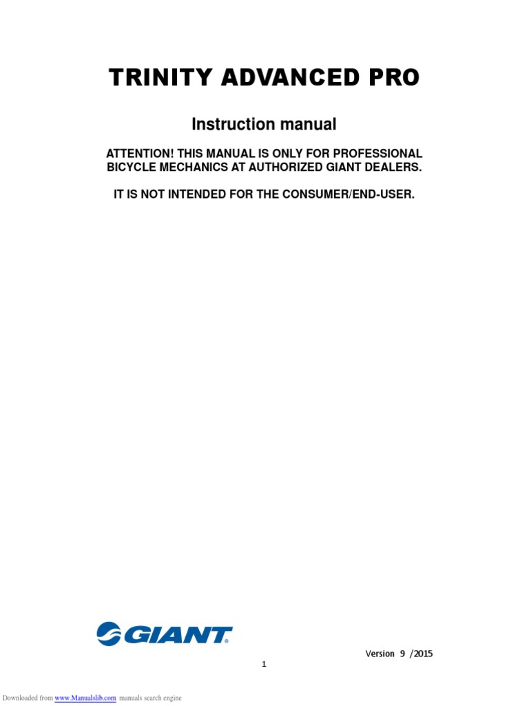 Trinity Advanced Pro: Instruction Manual | PDF | Aerobic Exercise ...