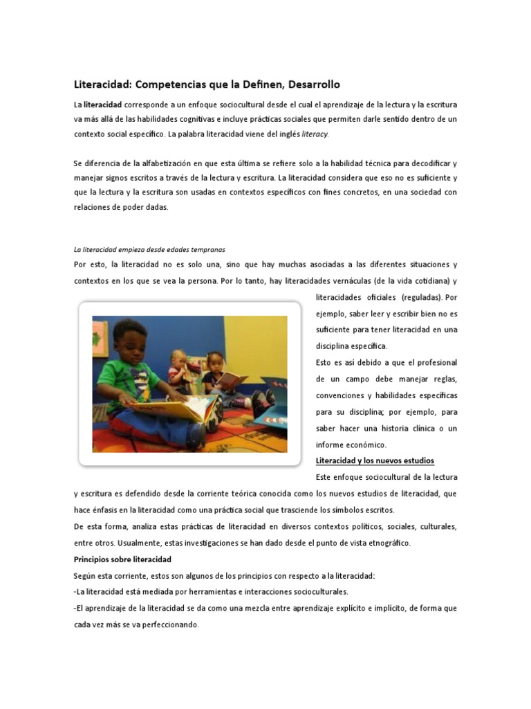 Desarrollo de la literacidad desde una perspectiva sociocultural ...