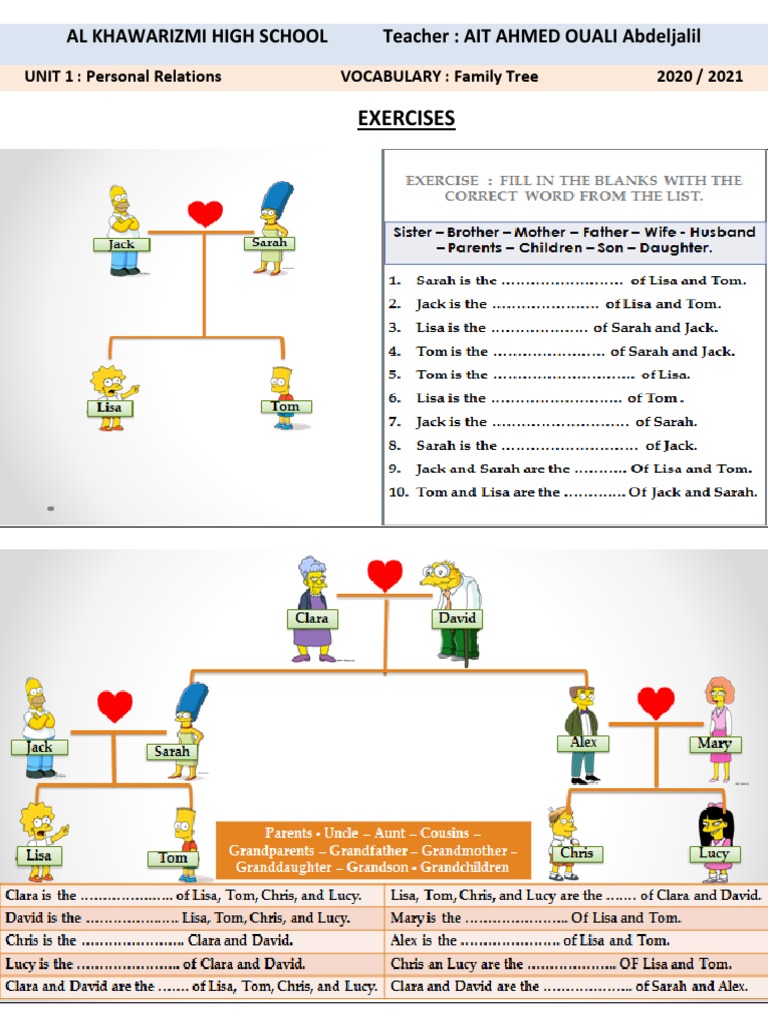 1 Family Tree - Exercises | PDF