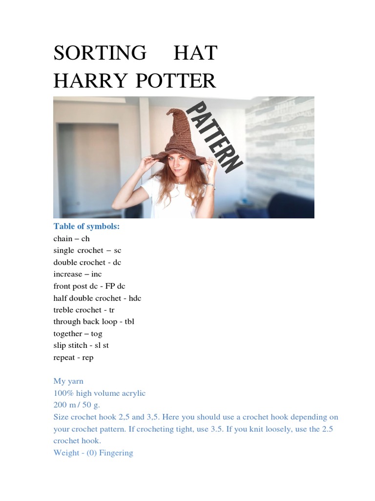 Sorting HAT Harry Potter: Table of Symbols | PDF