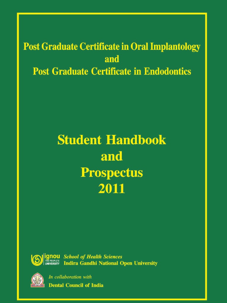 Ignou Prospectus 2011 | PDF | University And College Admission | Dental ...