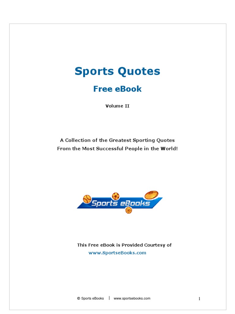 Sports Quotes Ebook Vol 2 | PDF | Publishing | Self Publishing