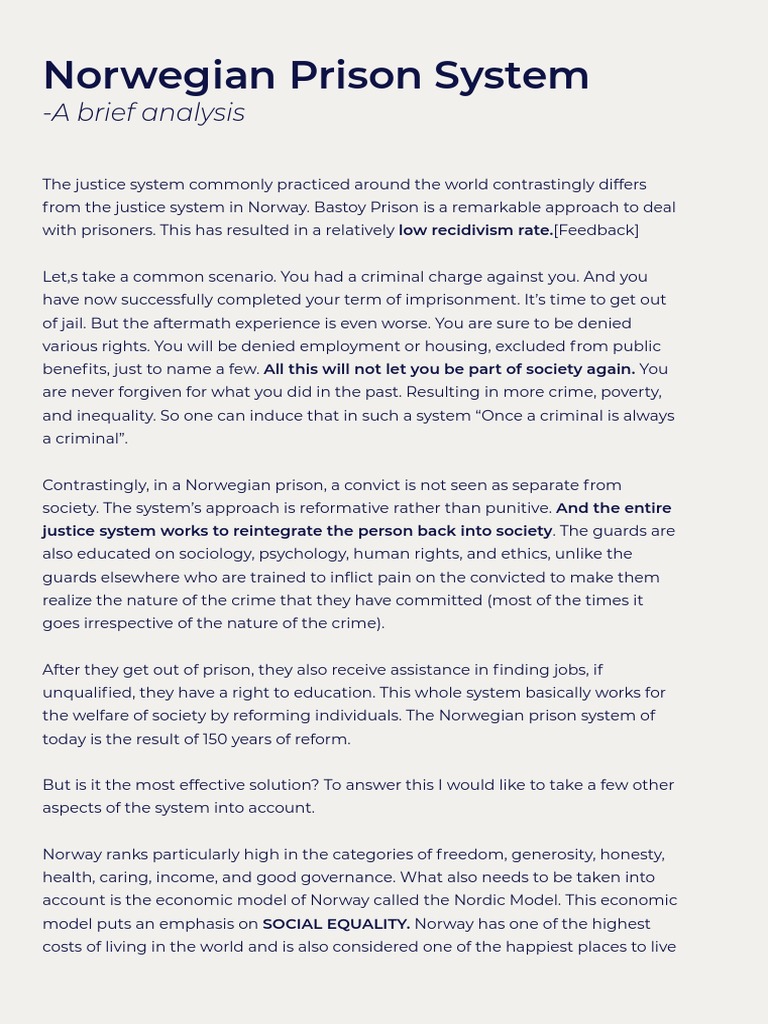 Norwegian Correctional System : EXPLAINED: How different is the ...