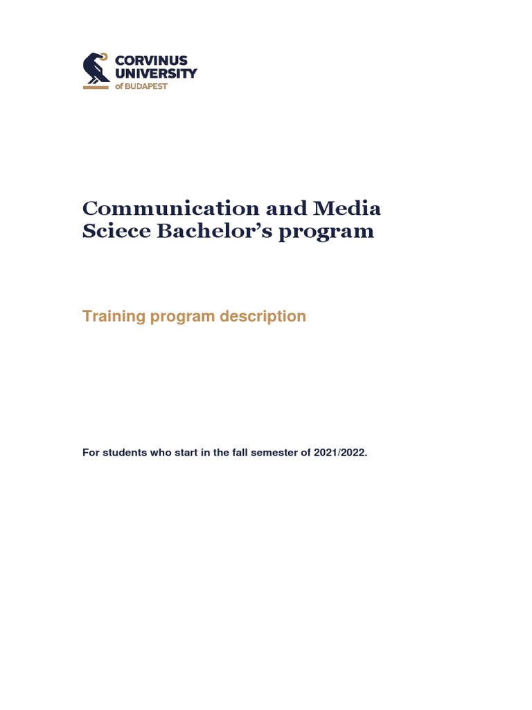 Communication and Media Science Bachelors Programe 2021 22.71d | PDF ...