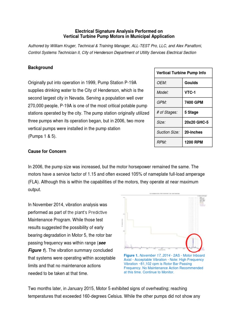 Electrical Signature Analysis Performed On Vertical Turbine Pump Motors ...