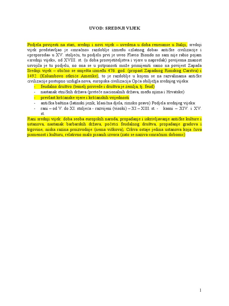 Povijest - Skripta - 2.SGŠ | PDF