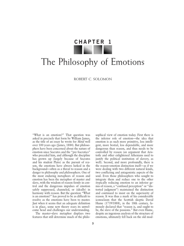 Philosophy of Emotions | PDF | Emotions | Reason