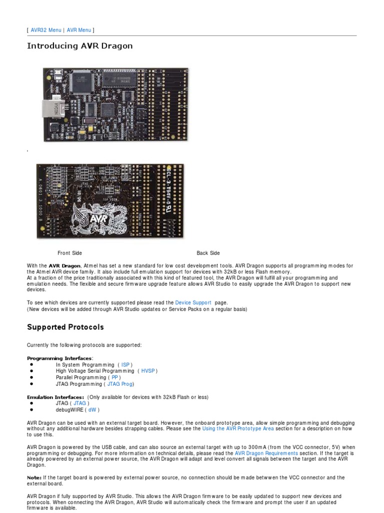 Introducing AVR Dragon: AVR32 Menu AVR Menu | PDF | Flash Memory ...