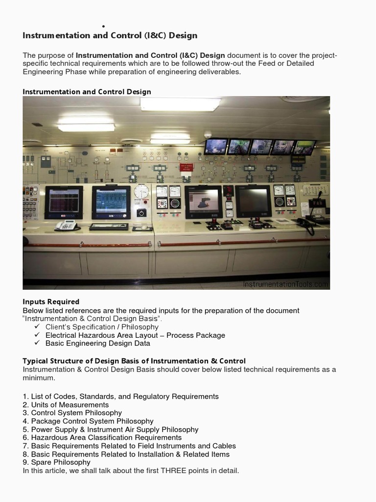 Instrumentation and Control (I&C) Design | PDF | Pipe (Fluid Conveyance ...