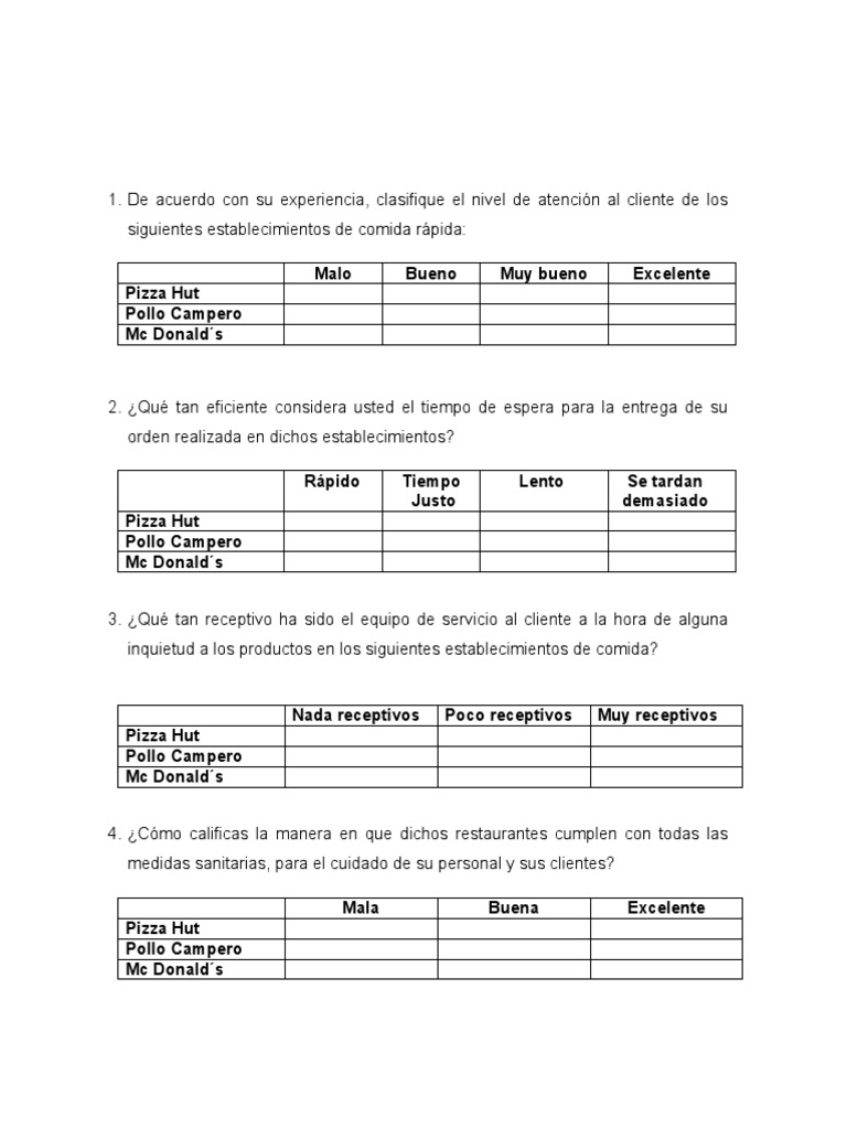 Preguntas IDM2 | PDF | Comida rápida