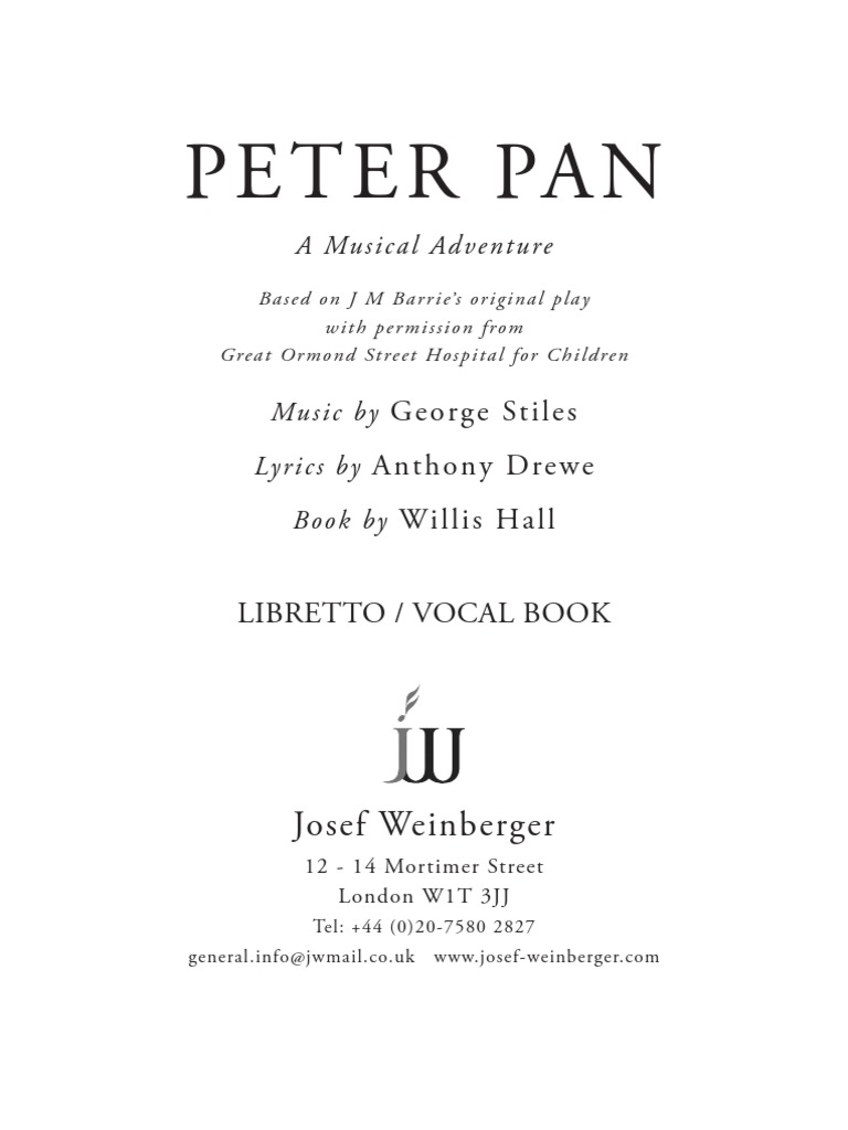 Peter Pan Perusal Libretto | PDF | Art