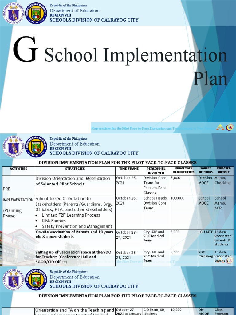 School Implementation Plan: Department of Education | PDF ...