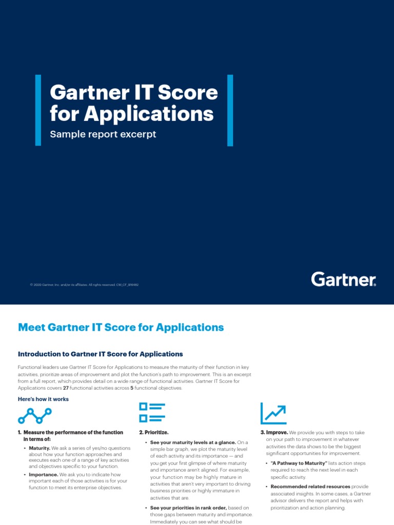 Gartner It Score For Applications Sample Excerpt | PDF | Cognition ...