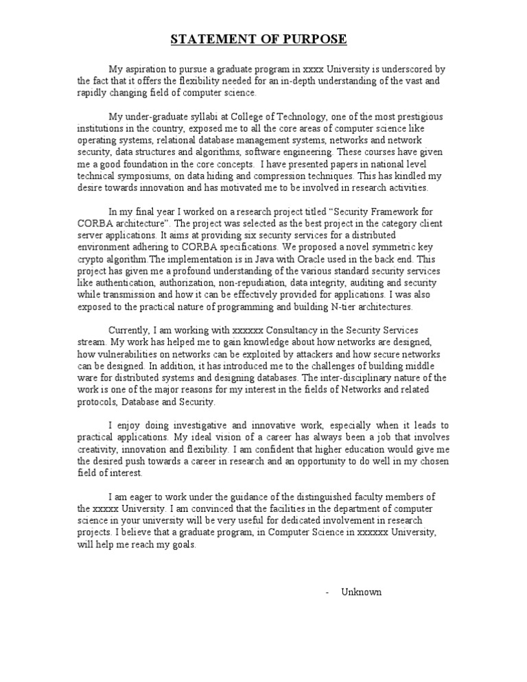 Computer Science Sample Sop 5 | PDF | Databases | Computer Science