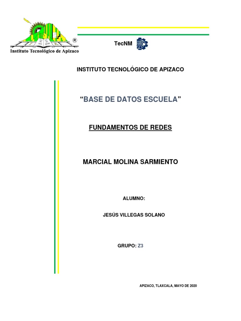 Base de Datos Escuela | PDF | Bases de datos | Transport Layer Security