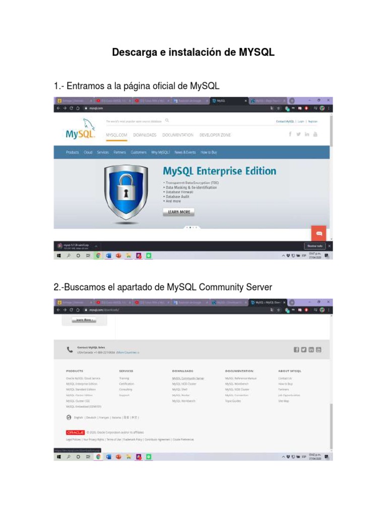 Descarga e Instalación de MYSQL | PDF | Tecnología