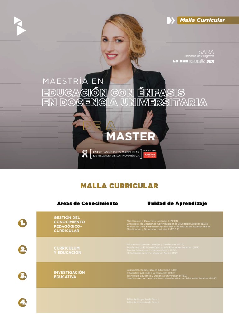 Malla Maestria Educacion Docencia Universitaria 2021 | PDF | Plan de estudios | Educación más alta