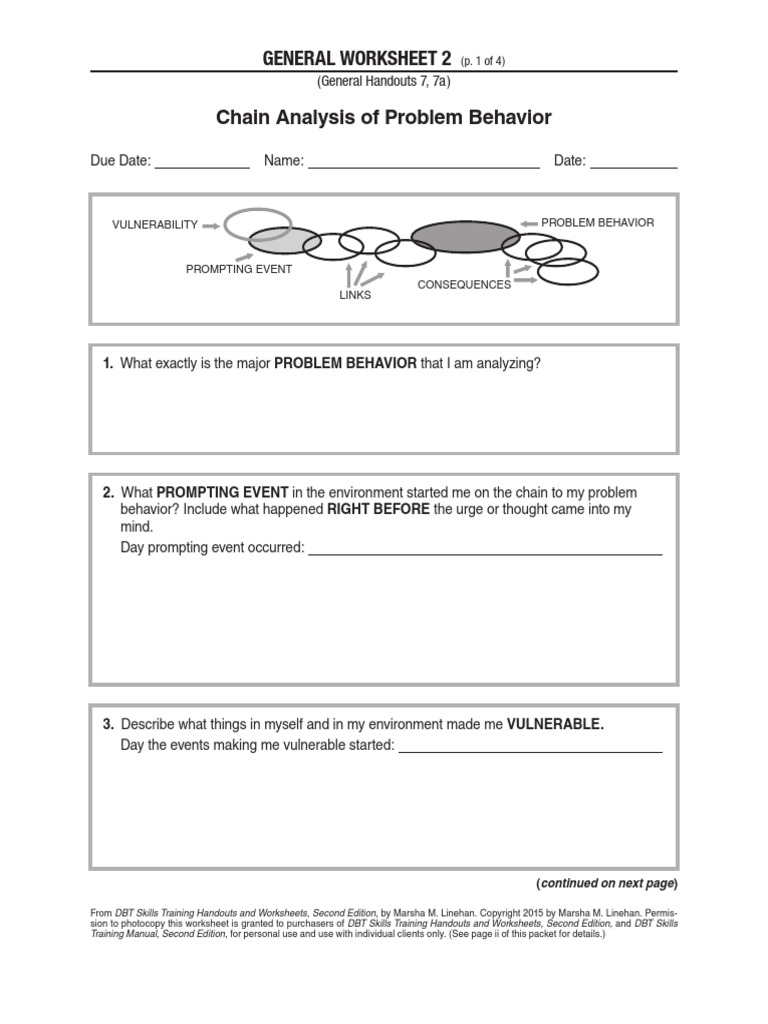 General Worksheet 2 Chain Analysis of Problem Behavior: Due Date: Name ...