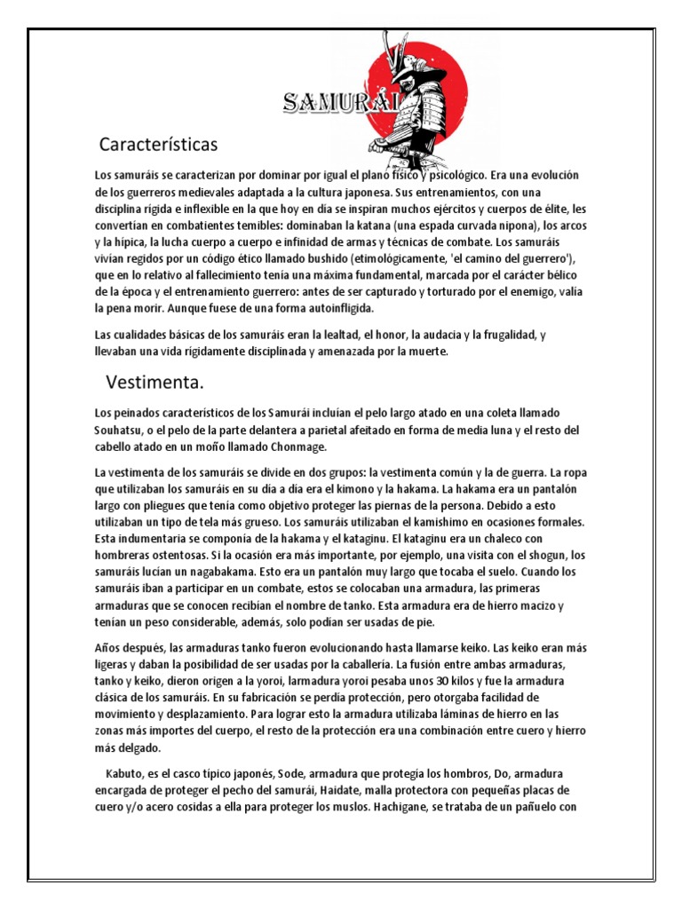 SAMURÁI | Descargar gratis PDF | Bushido | Samurai