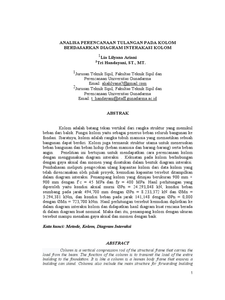 Analisis Perhitungan Kolom Dengan Diagram Interaksi | PDF