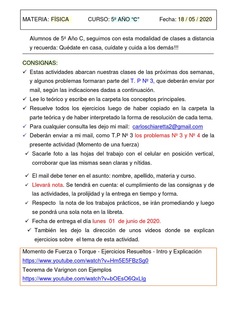 Ejercicios de Teorema de Varignon | PDF | Fuerza | Vector Euclidiano