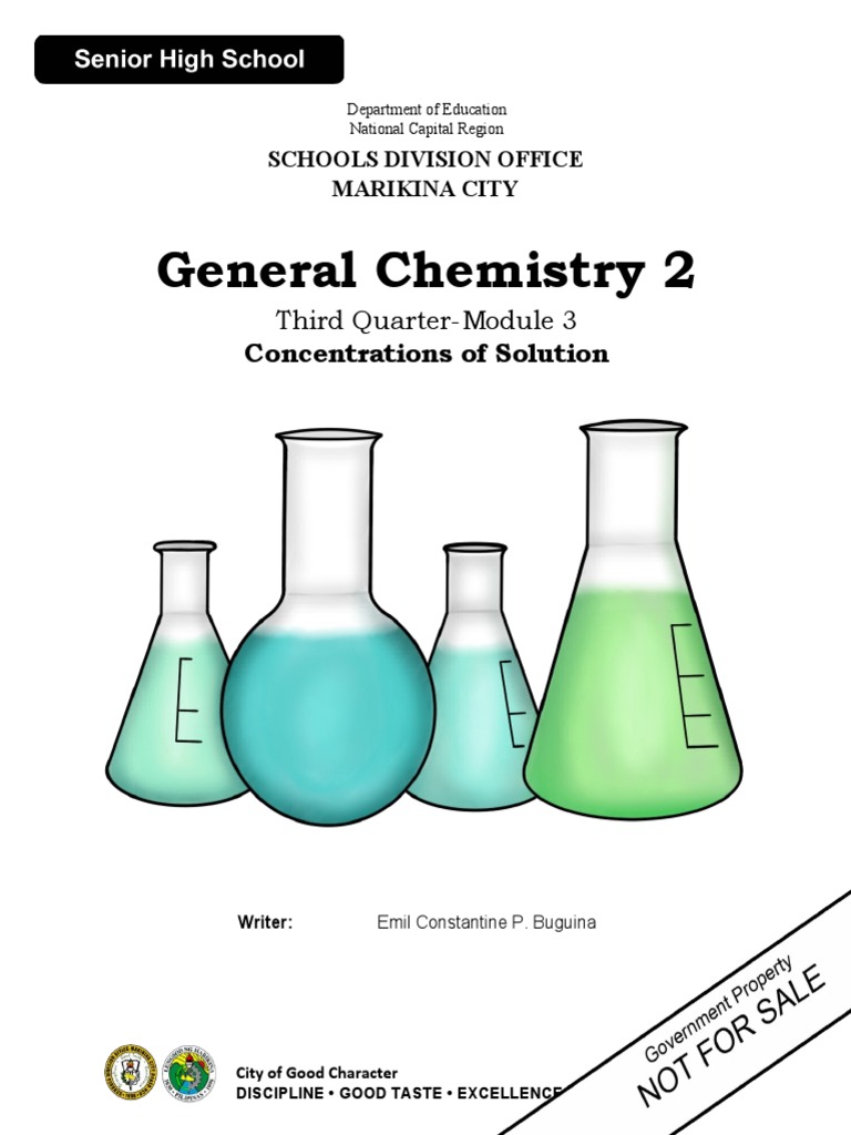 General Chemistry 2 Q1 M3 Concentrations Of Solution Pdf