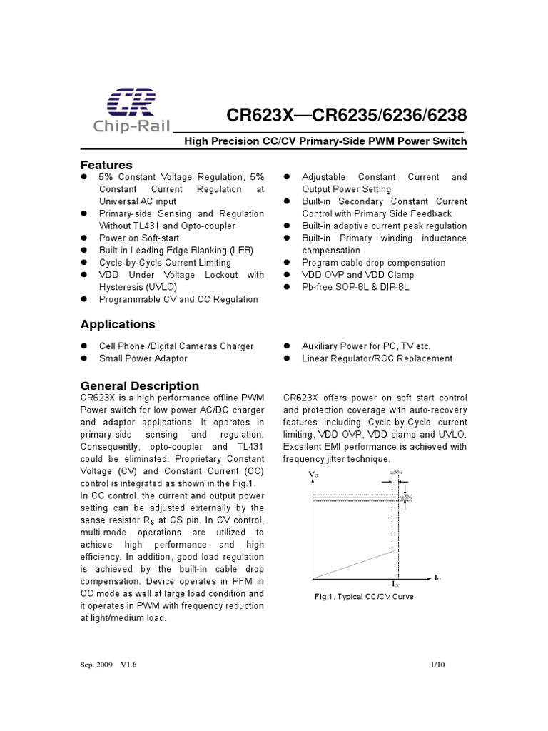 CR6235 6236 6238 - Datasheet | PDF | Inductance | Power Supply