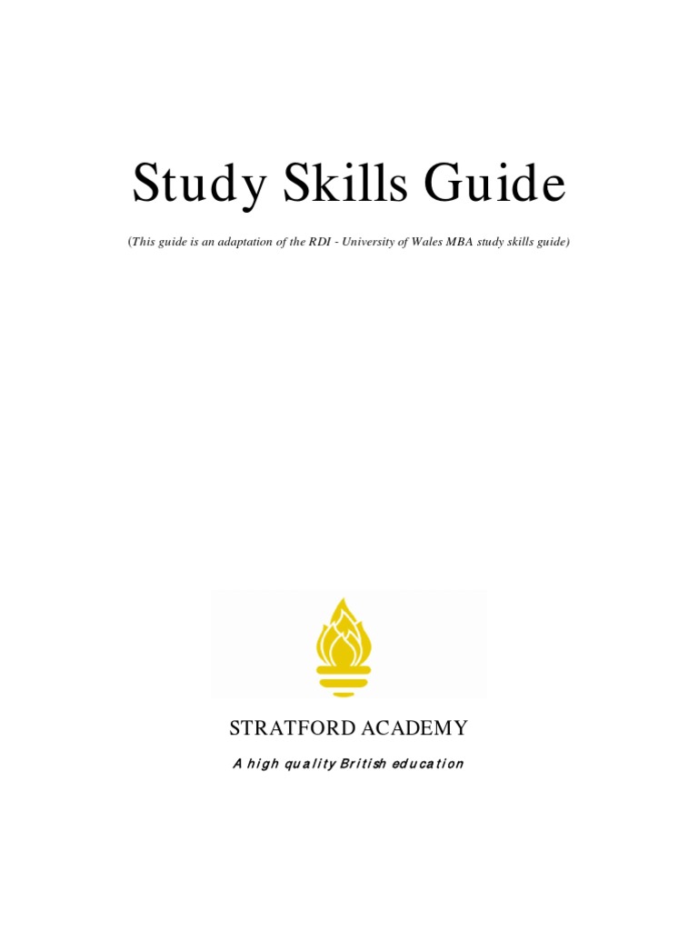 Study Skills Guide: Stratford Academy | PDF | Question | Learning