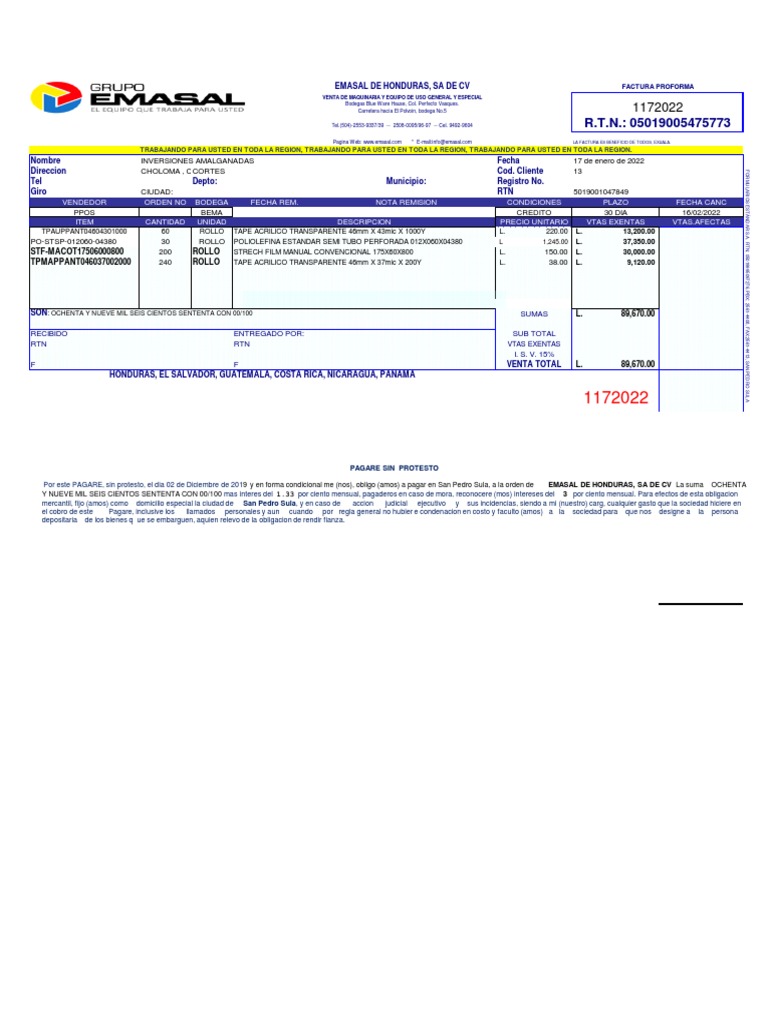 Proforma 2 Inalma 1712022 | PDF