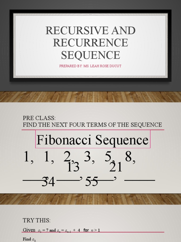 3 Recursive And Recurrence Sequence 2 Pdf Recurrence Relation Sequence