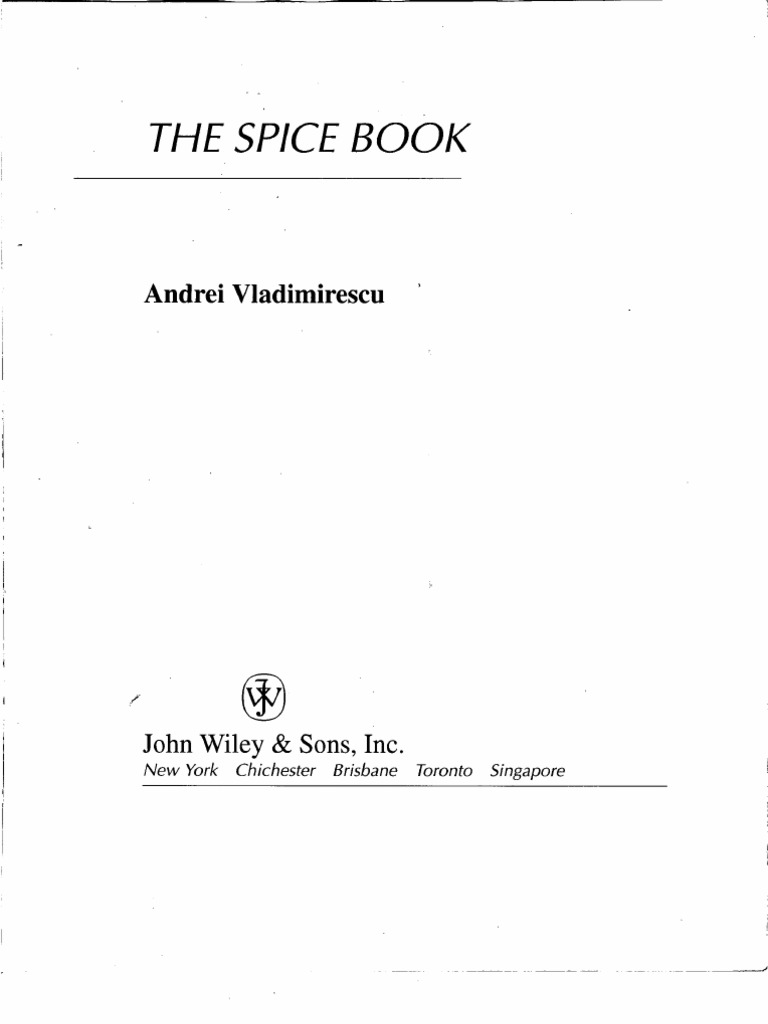 The Spice Book - 0471609269 | PDF | Spice | Electrical Network