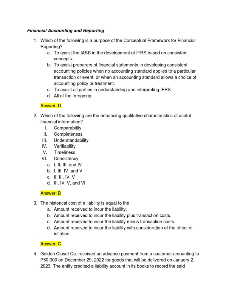Financial Accounting and Reporting - Reviewer | PDF | Book Value ...