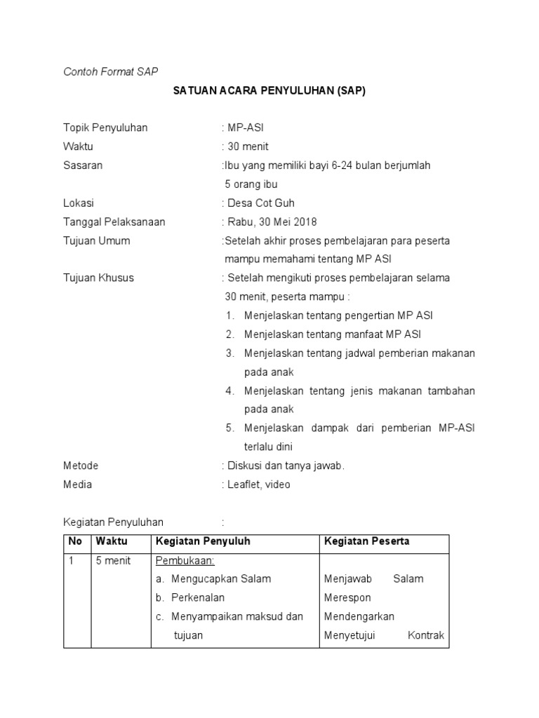 FORMAT SAP MP Asi | PDF