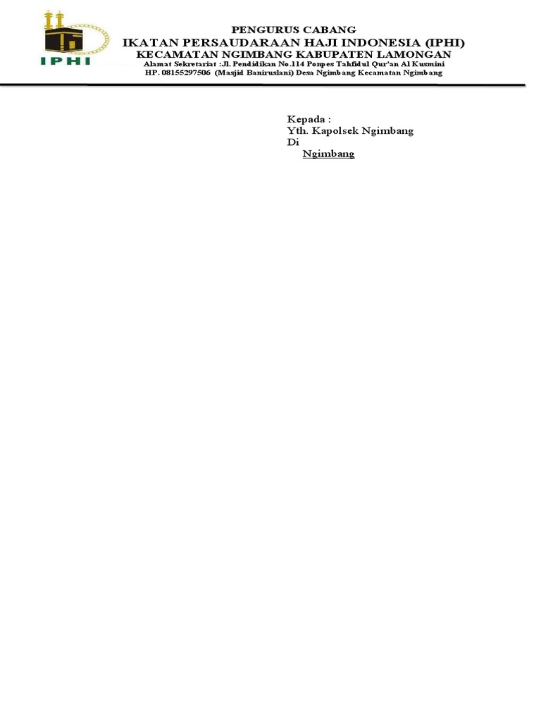 Amplof Surat Iphi Kecamatan Ngimbang | PDF | Kesehatan Holistik