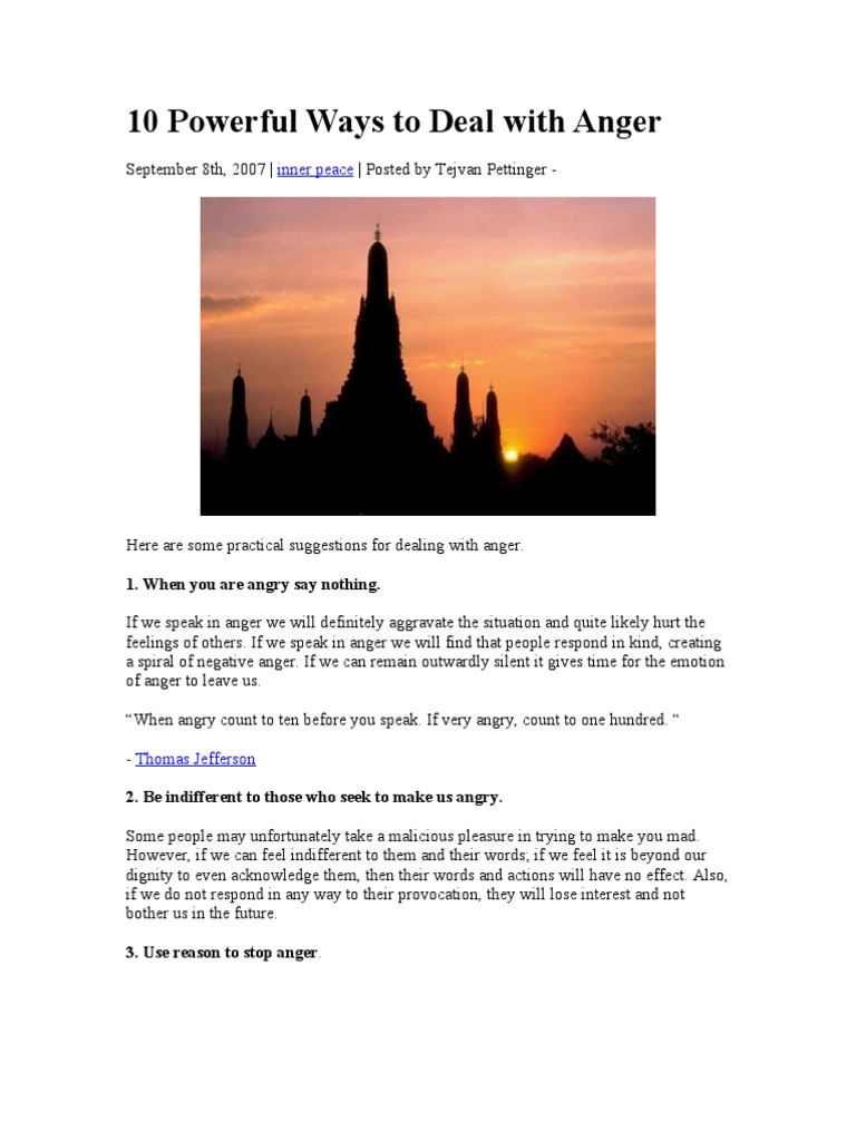 10 Powerful Ways To Deal With Anger | PDF | Patience | Anger