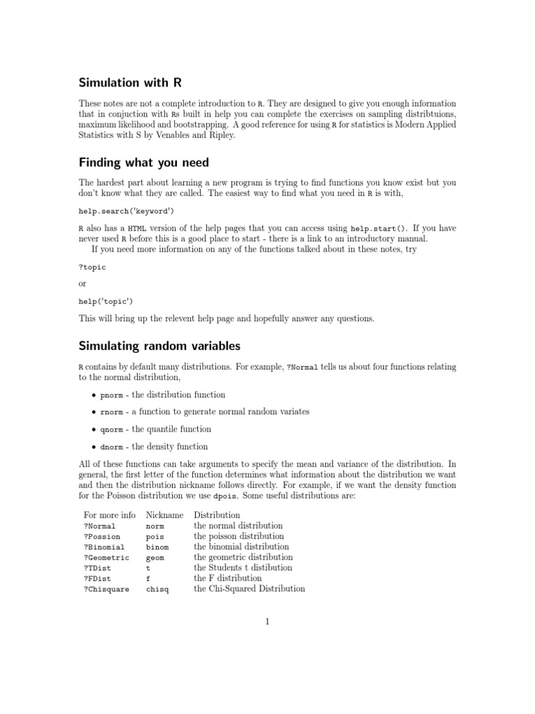 Sim R | PDF | Probability Distribution | Resampling (Statistics)