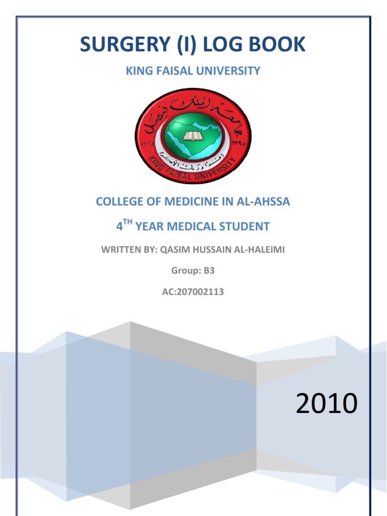 Surgery (I) Log Book | PDF | Intravenous Therapy | Larynx