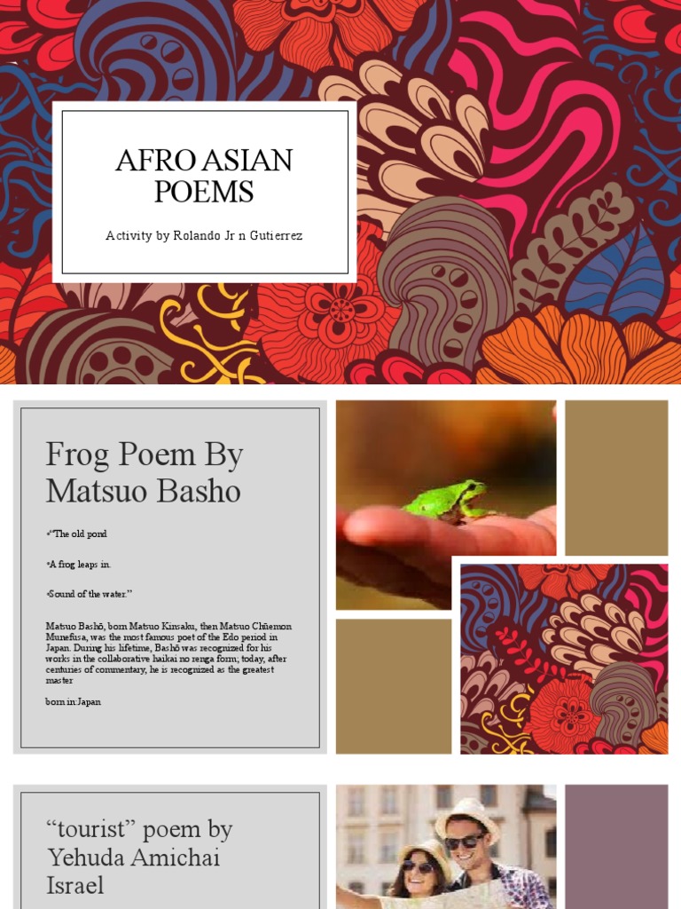 Afro Asian Poems: Activity by Rolando JR N Gutierrez | PDF | Art ...