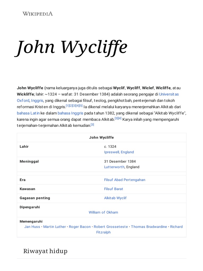 John Wycliffe | PDF