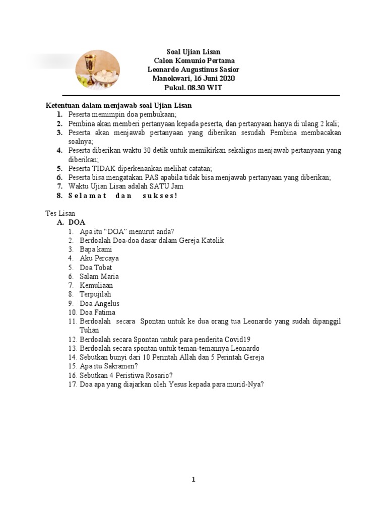 Soal Ujian Lisan | PDF