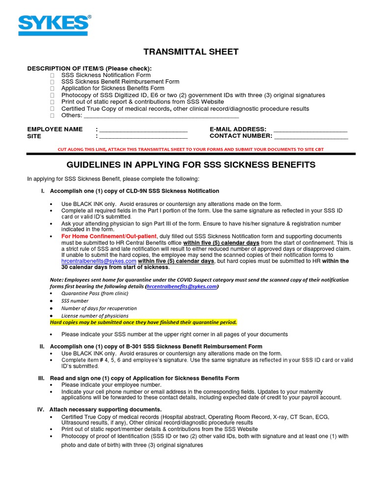 SSS Sickness Form and Guidelines 006 | PDF | Identity Document | Signature