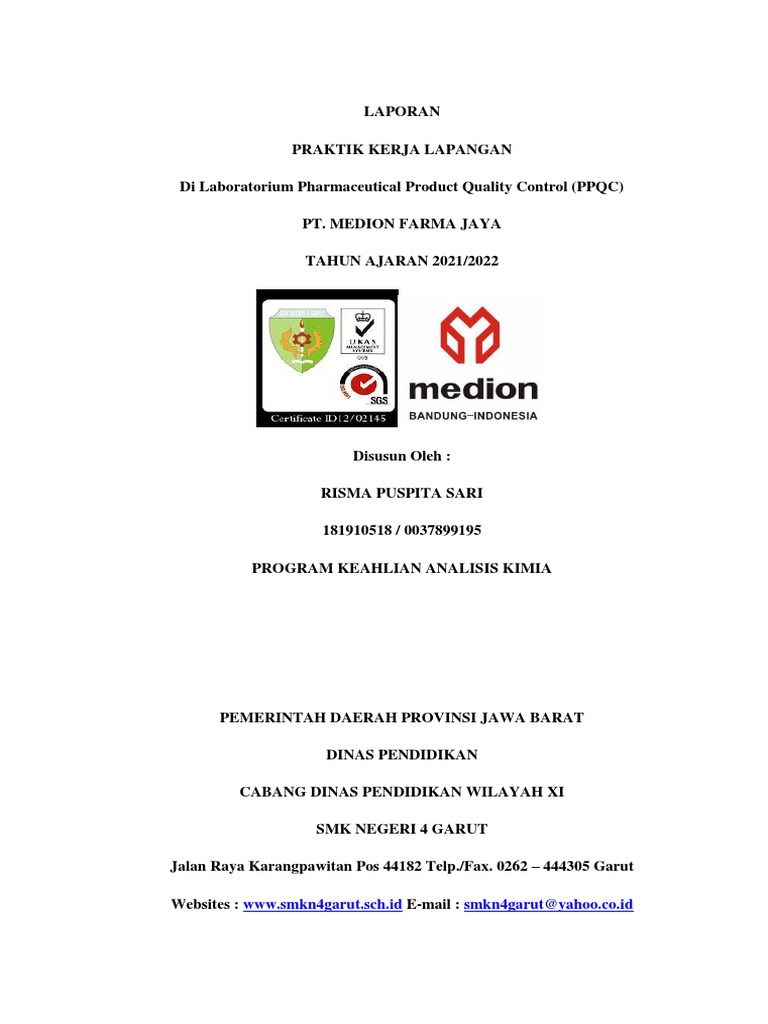Laporan PKL - Risma Puspita Sari SMKN 4 Garut | PDF